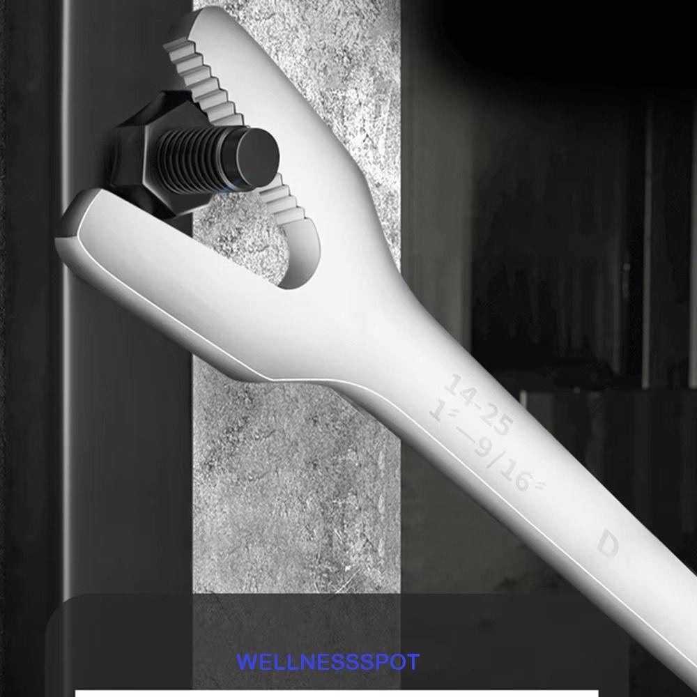 Wellnessspot ประแจเปิดสองหัว, ประแจขันตัวเองอเนกประสงค์กันสนิม, ความแข็งสูงสีดํา/เงิน 6-25 มม. ...