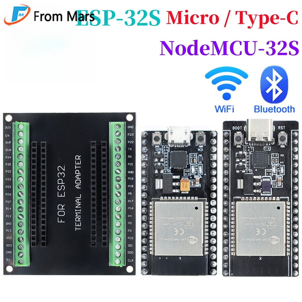 Esp32 บอร์ดพัฒนา ESP-32S NodeMCU-32S MICRO / TYPE-C โมดูลไร้สาย WiFi + บลูทูธ ESP-WROOM-32 IOT ...