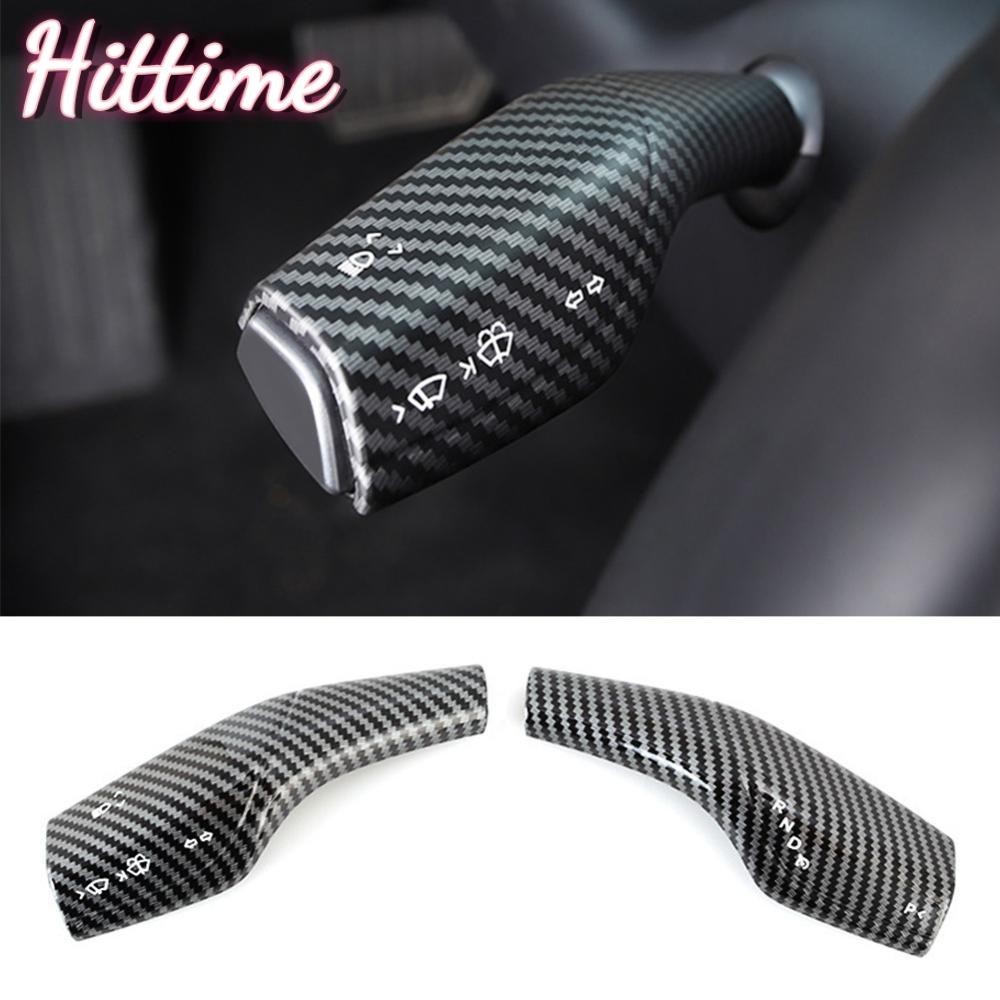 Hittime 2 ชิ้นรถ Shift Knob เกียร์ Lever ตกแต่งฝาครอบสําหรับ Tesla รุ่น ...