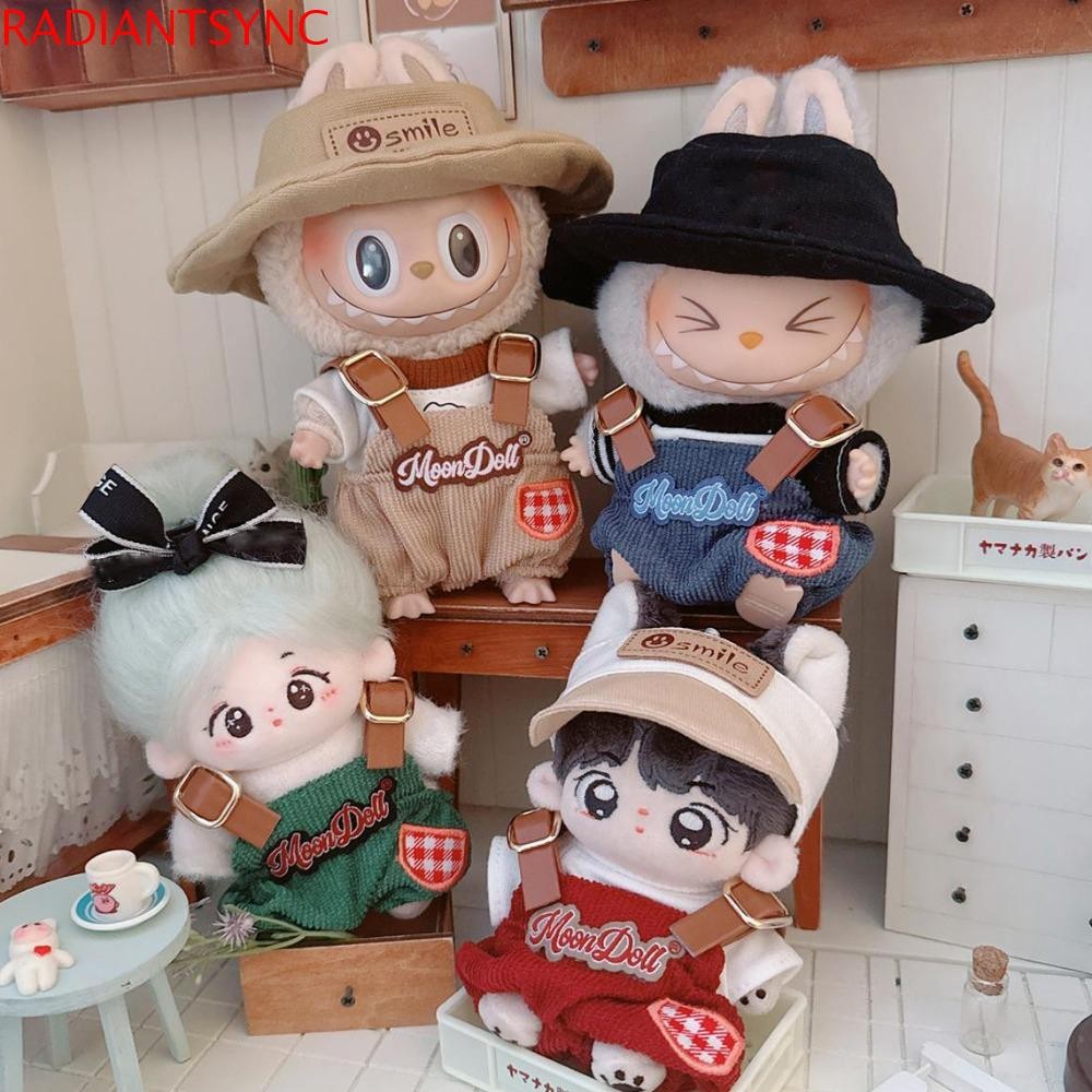 Radiantsync 1 ชุดนั่ง Labubu ตุ๊กตาเสื้อผ้า, กางเกงสายคล้อง Dress Up Labubu Time ตุ๊กตาผ้า ...