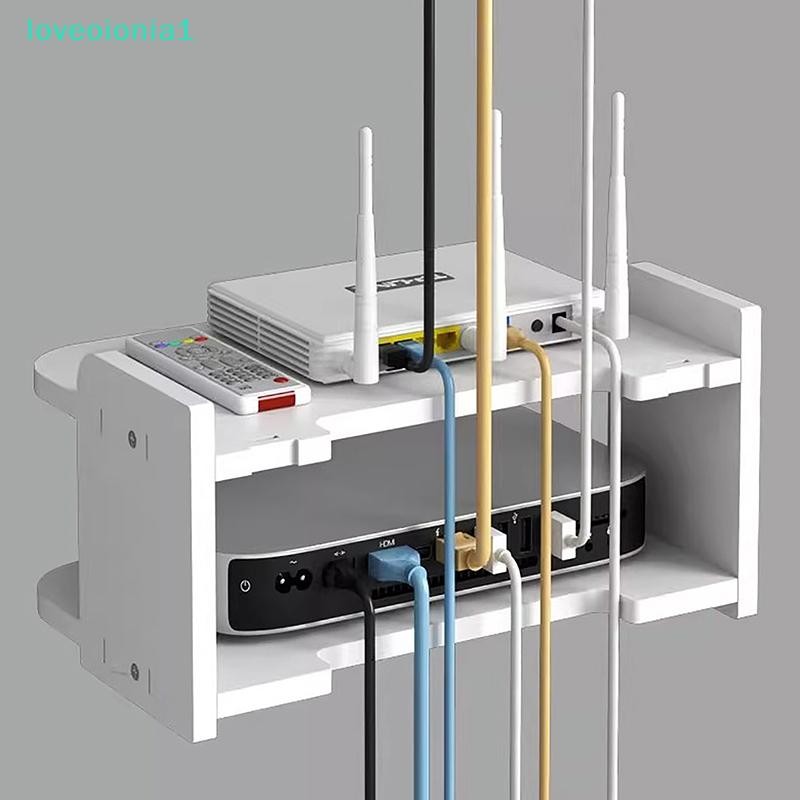 loveoionia1 2 ชั้นลอยชั้นวาง Wifi Router แขวนชั้น Multi Tap Outlet ชุด ...