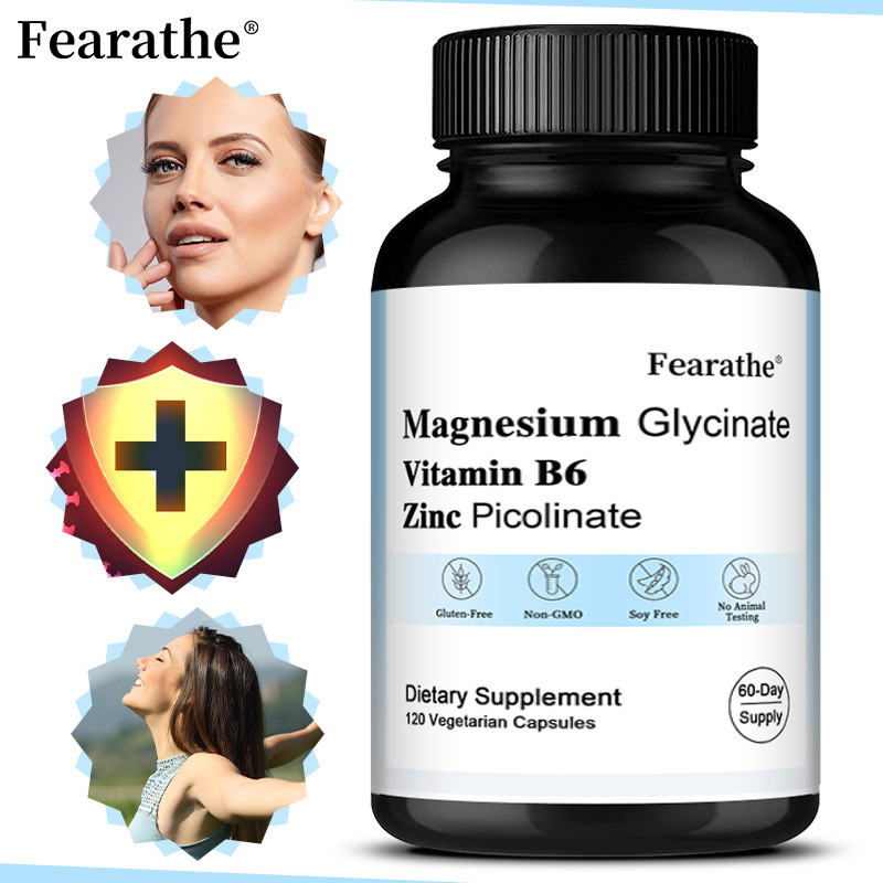 Fearathe Magnesium Glycinate+Vitamin B6+Zinc Picolinate อาหารเสริม ...