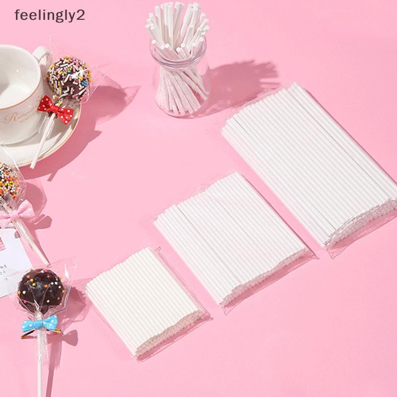 {HotJan} 100 ชิ้นพลาสติก Lollipop Stick ปลอดภัยสีขาว DIY อุปกรณ์ ...