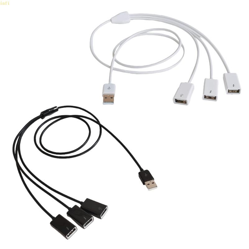 Infi หลายพอร์ต USB USB 1 ชาย 3 หญิงสายไฟ Extension Hub Cable 1m 3 3ft ...