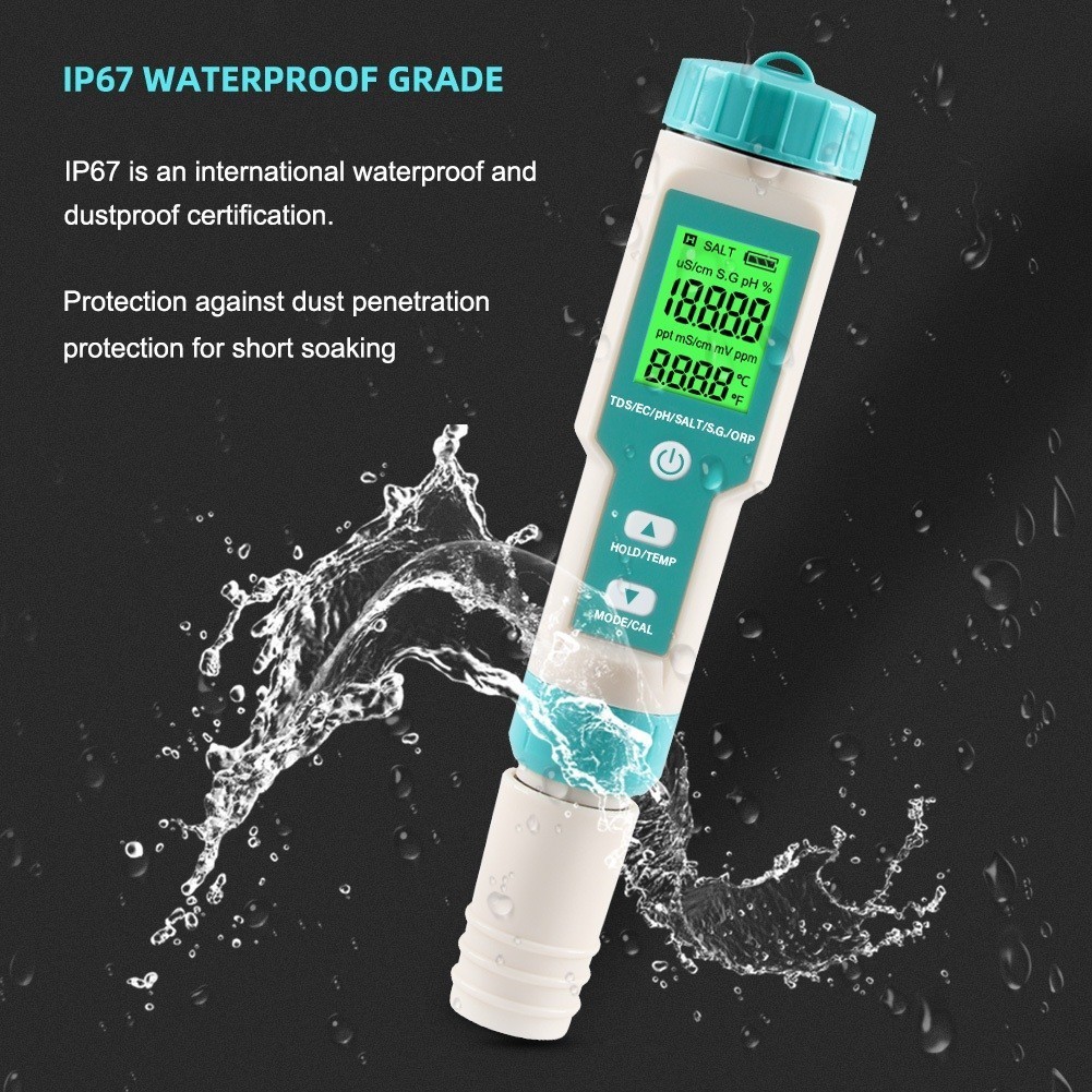 🔥 EC TDS PH SALT TEMP meter เครื่องวัดคุณภาพน้ำ เครื่องวัดสภาพน้ำ วัด ...