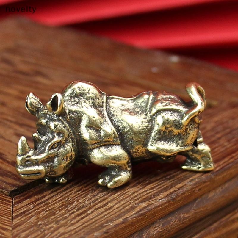 Nly ทองแดงบริสุทธิ์ Miniatures Lucky Rhino Crab รูปปั้นรูปแกะสลักตกแต่ง ...