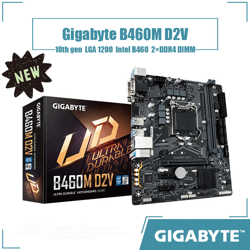 [ใหม่] Gigabyte B460M D2V เมนบอร์ด 2DDR4 DIMM LGA 1200 Intel B460 ชิปเซ็ต Micro ATX 10th gen ...