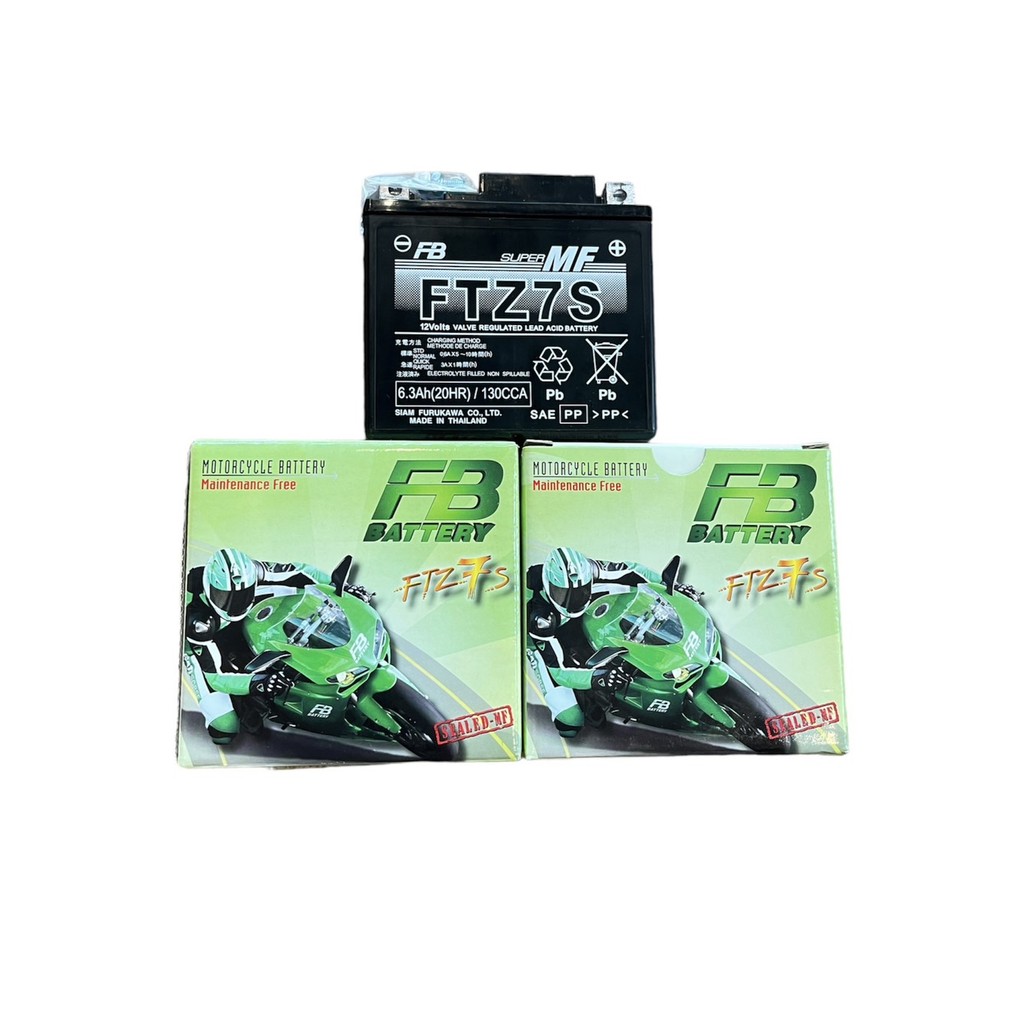 FB BATTERY FTZ7S แบตเตอรี่แห้ง (7แอมป์) GPX CBR150, PCX, CLICK125i บาง ...