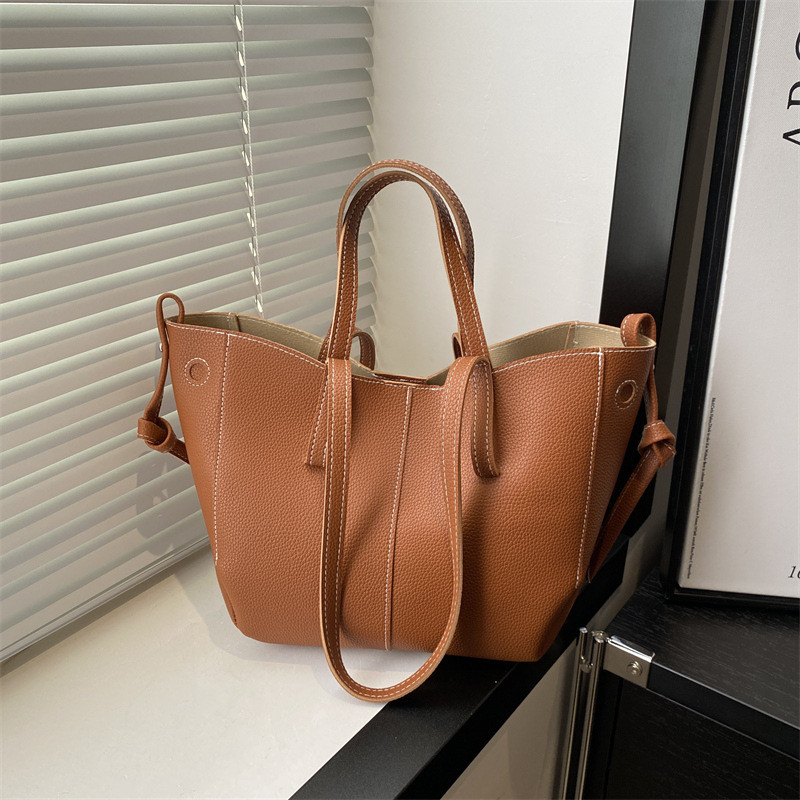 French Wing Bag Tote Bag กระเป๋าถือ PU ความจุขนาดใหญ่ กระเป๋าสะพาย ...