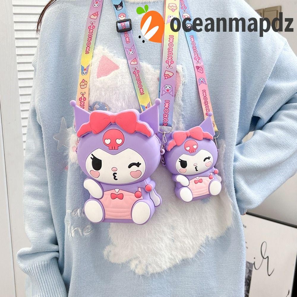 Oceanmapdz Kuromi Silicon Bag,มัลติฟังก์ชั่นY2Kการ์ตูนกระเป๋าใส่เหรียญ,กระเป๋าสตางค์น่ารักผู้ถือ ...