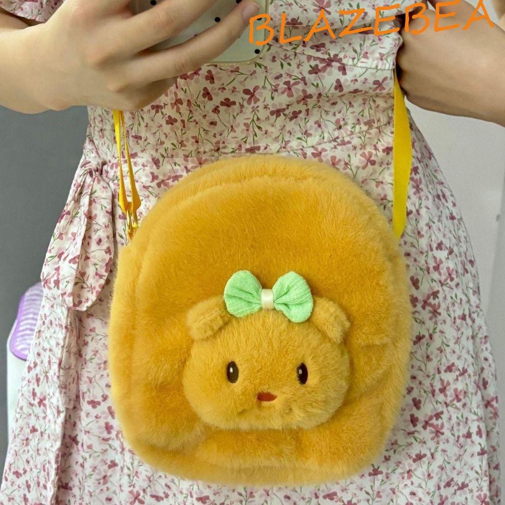Blazebea Capybara กระเป๋าสะพาย,สไตล์เกาหลีการ์ตูน Butterbear Crossboby กระเป๋า, กระเป๋าเก็บของ ...