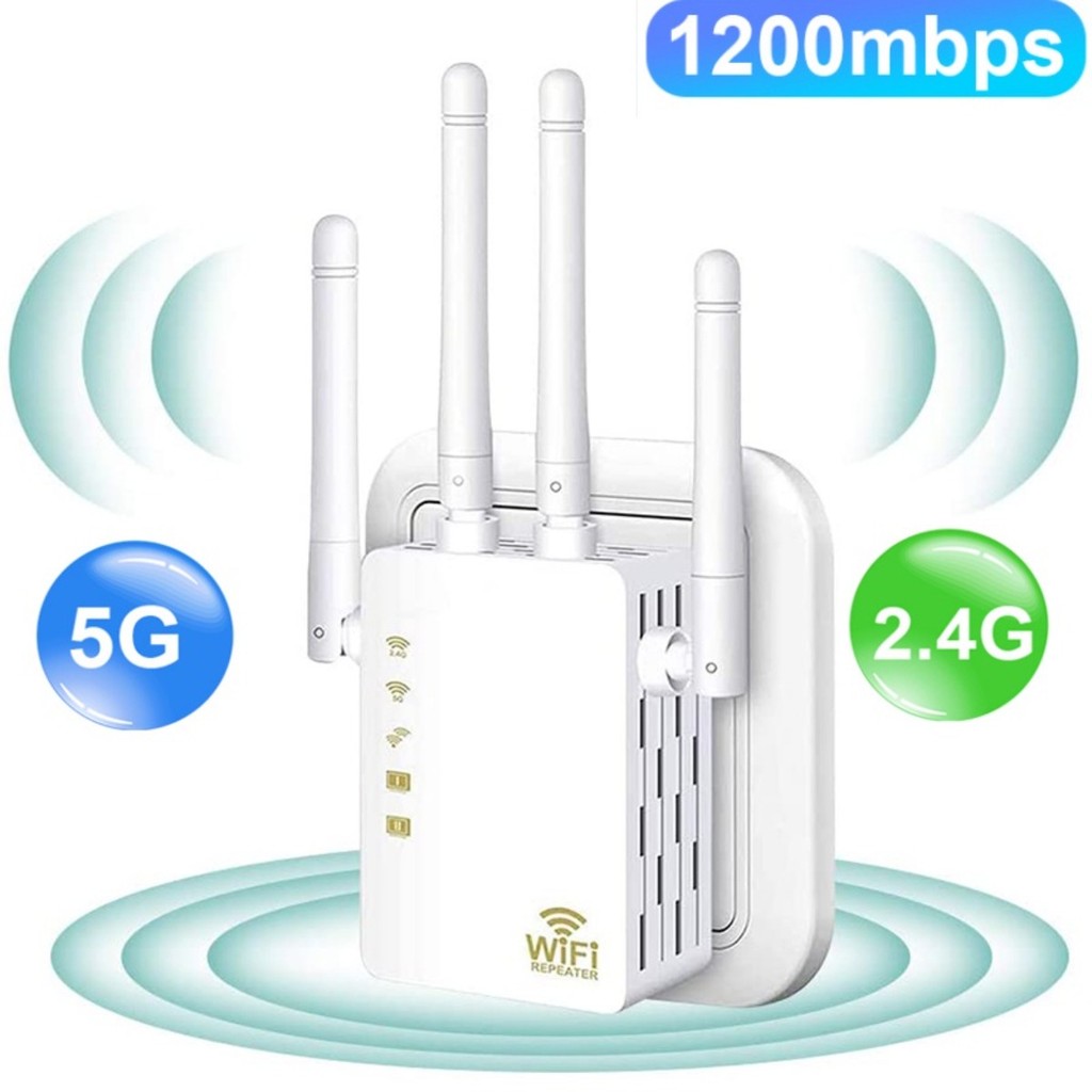 1200 WIFI Repeater 5GHz Extender ไร้สาย Wi-Fi Booster 1200 ยาว 802.11ac ...