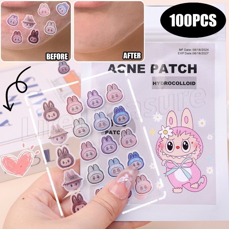 100 ชิ้น Labubu สติ๊กเกอร์สิว - คอนซีลเลอร์สิวกันน้ํา - Mini Removal ...