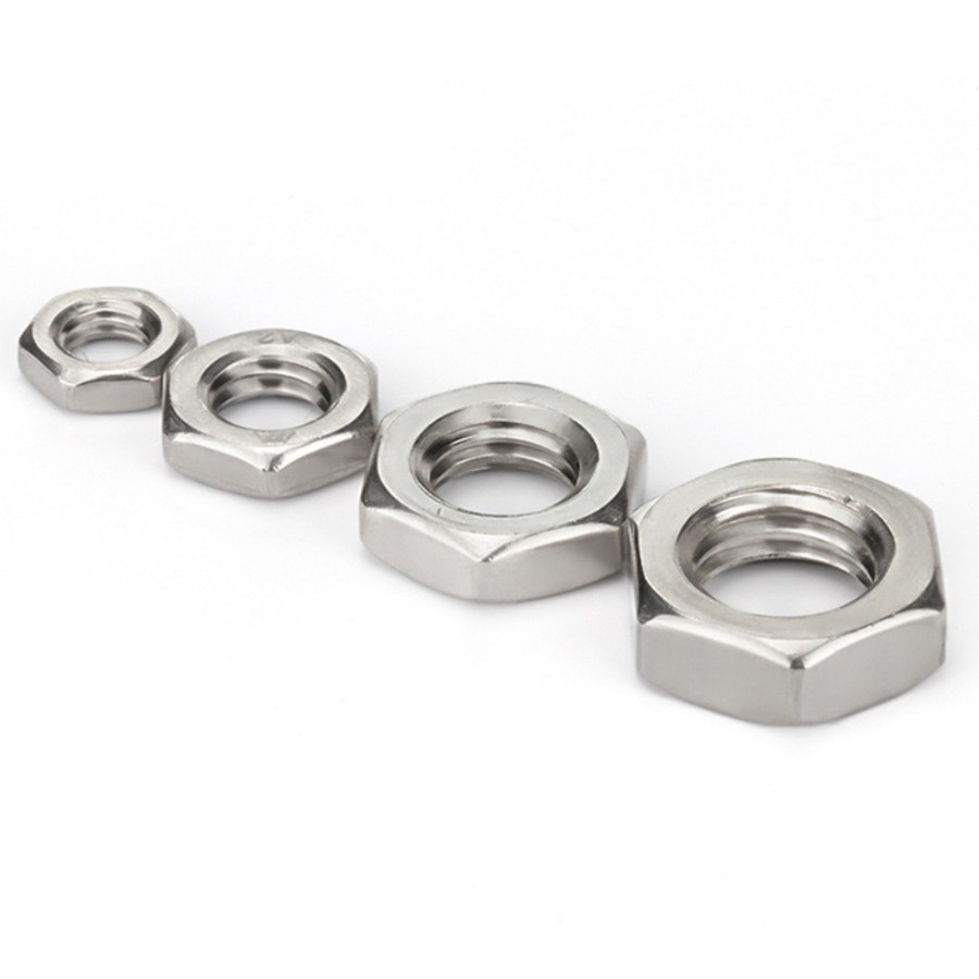 [RL] M2-M30 Jam Nut 304 สแตนเลสสตีลบาง Hex Nuts M3 M4 M5 M6 M8 M10 M12 ...