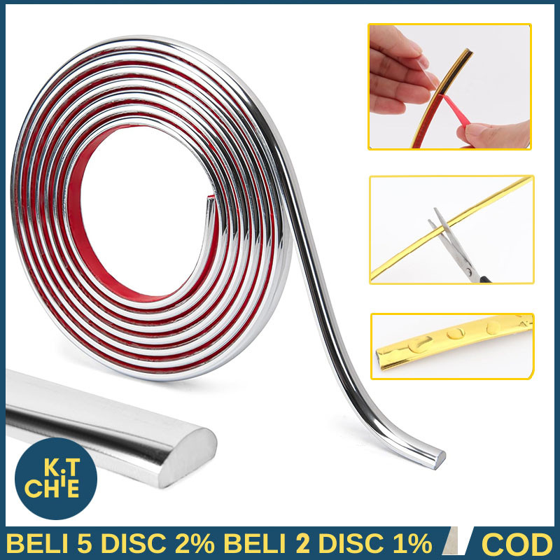 3m List Mirror Gold Strip Plate / List Mirror Strip Plate สติ๊กเกอร์ตก ...