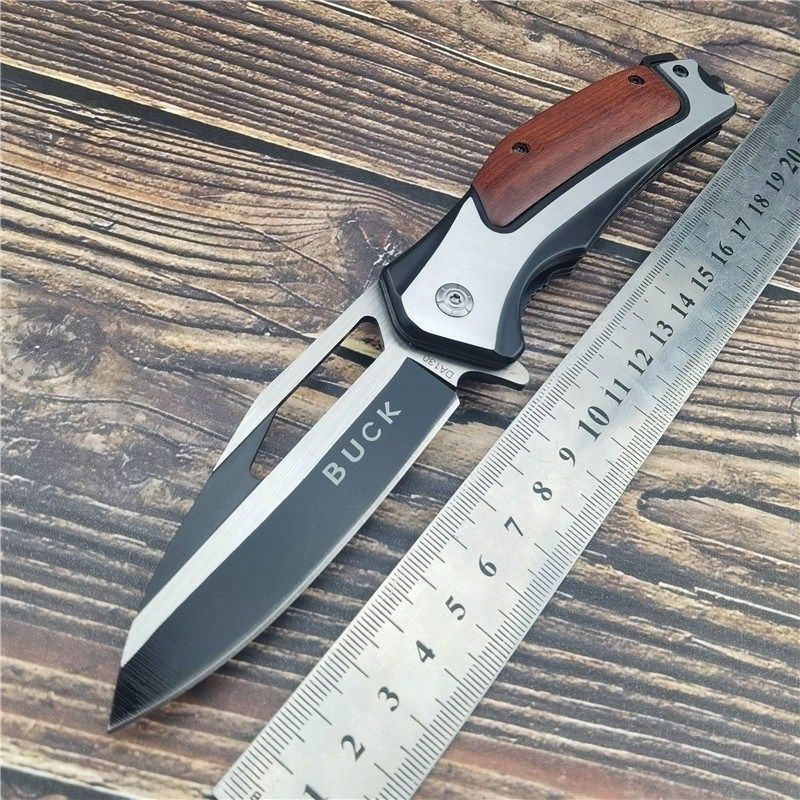มีดแรมโบ้ มีดพับ Buck DA130 20.7cm มีดใช้เดินป่า มัลติฟังก์ชั่น มีดปอก ...