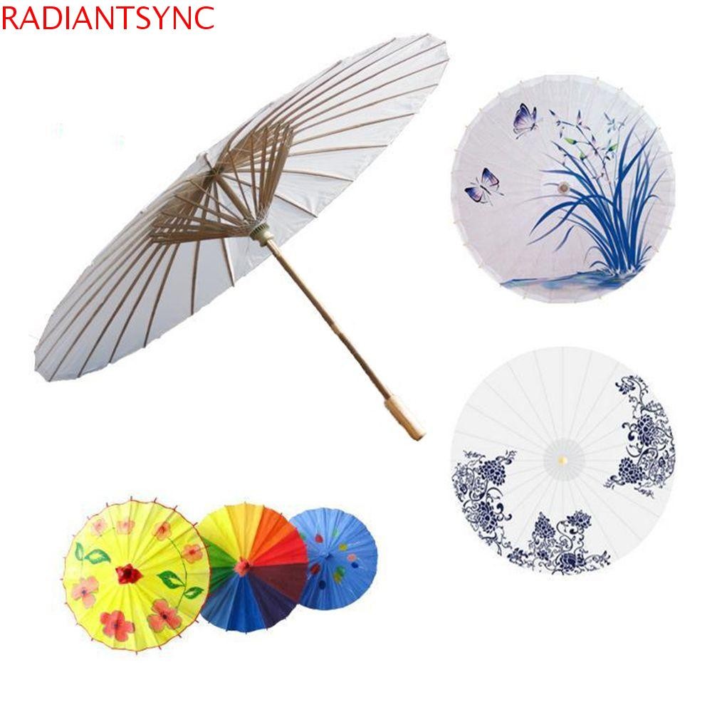 Radiantsync DIY กระดาษร่ม Tradition สไตล์ Retro Creative ภาพวาดเปล่าตกแต่งสีขาวเด็กวาดหัตถกรรม ...