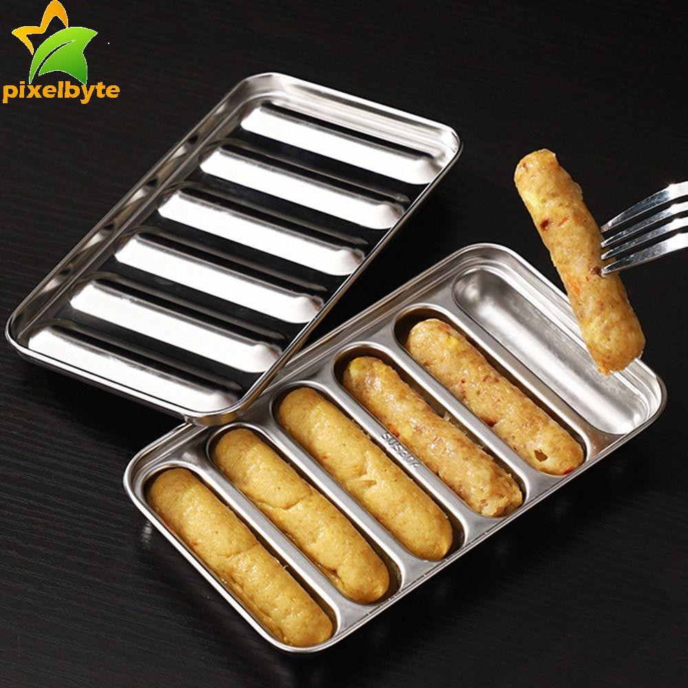 Pixelbyte แม่พิมพ์ไส้กรอกเตาอบห้องครัวสแตนเลสโฮมเมด DIY 6-Cavity อาหารเสริม | Shopee Thailand
