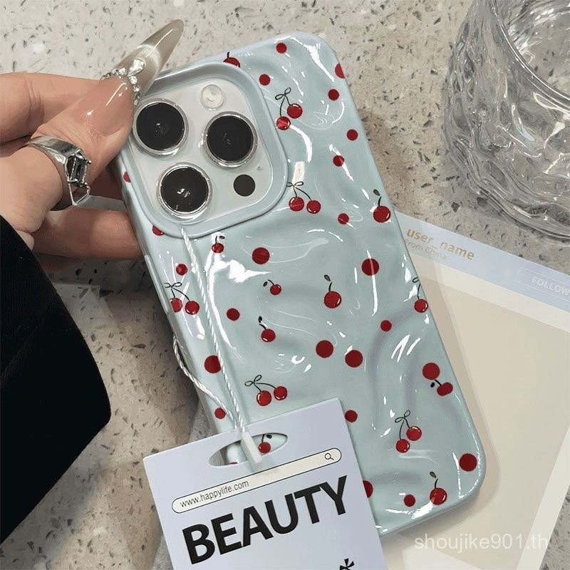 Red Dot Cherry Meteorite Pattern เหมาะสําหรับเคสโทรศัพท์ iPhone เหมาะ ...