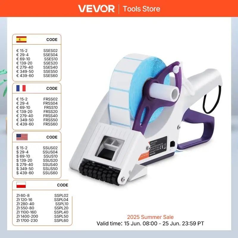 VEVOR Manual Label Applicator 0.59-2.17in กว้างแบบพกพา Hand-Held Label ...