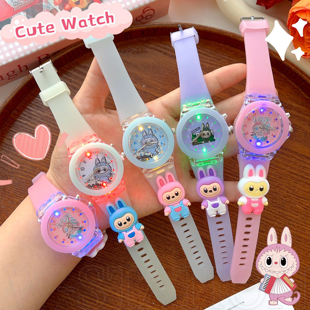 Labubu Creative Glowing Kids Watch - สายรัดข้อมือการ์ตูนน่ารักลาย 3 ...