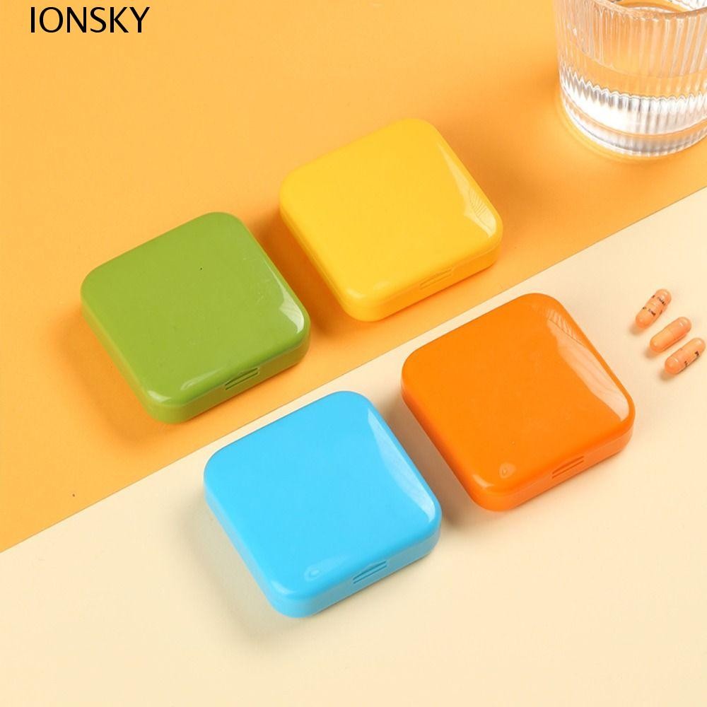 กล่องยาแบบกดดึง IONSKY, กล่องยาขนาดเล็กทรงสี่เหลี่ยมพลาสติก, กระเป๋าใส่ ...