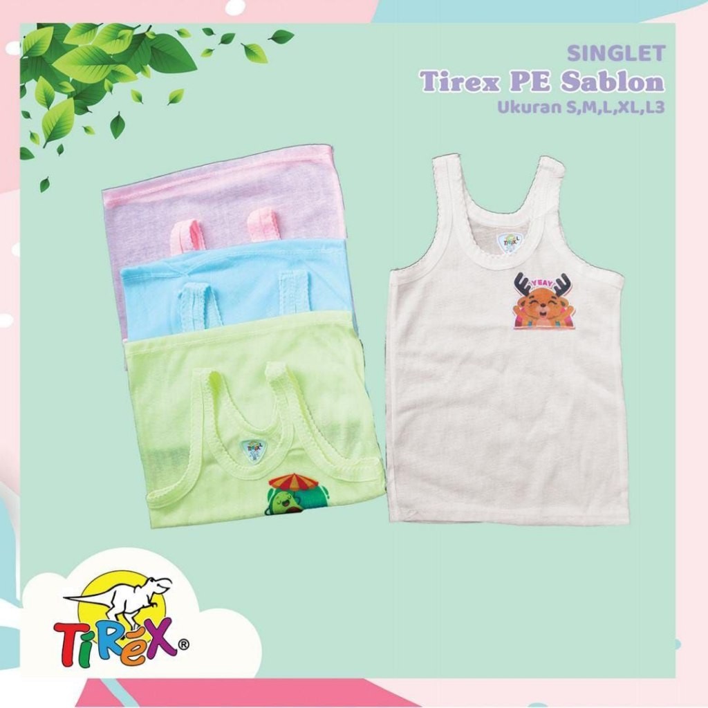 Putih Tyrex Baby เสื้อกล้าม (1 แพ็คเกจ มี 6) สีขาว & สี SNI ...