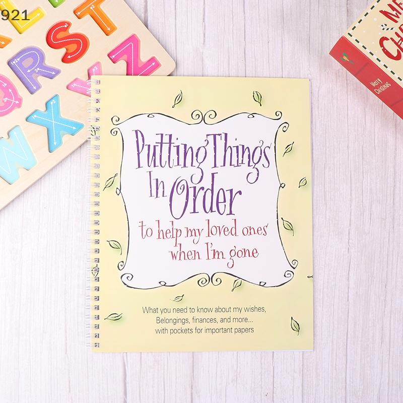 Nuanuaaa 1 ชิ้น End Of Life Planner Workbook Putting Things In Order ช่วยให้ My Loves เมื่อฉันm ...