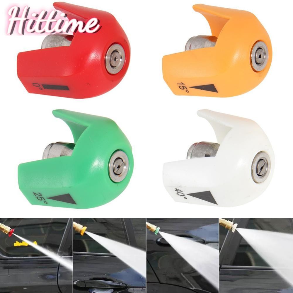 Hittime เครื่องซักผ้ารถยนต์ Sprayer หัวฉีดแรงดันสูงเคล็ดลับ 1/4 "ข้อต่อด้ายชาย 0 15 25 40 Water ...