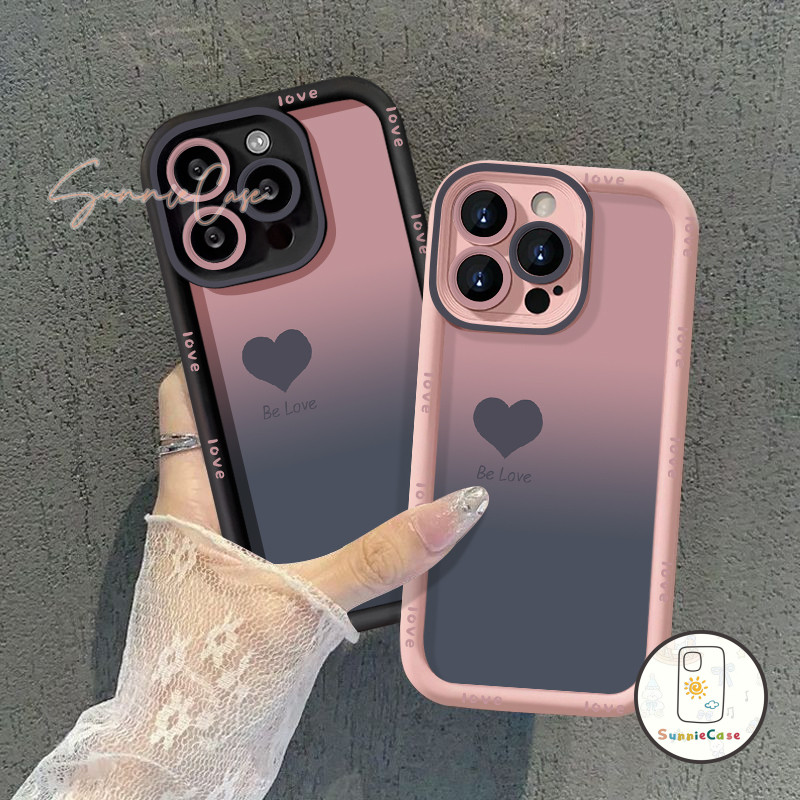 เคสไอโฟน16 หัวใจสีดำ สำหรับ IPhone 13 14 15 16 12 11 Pro Max 7 8 6S 14 ...