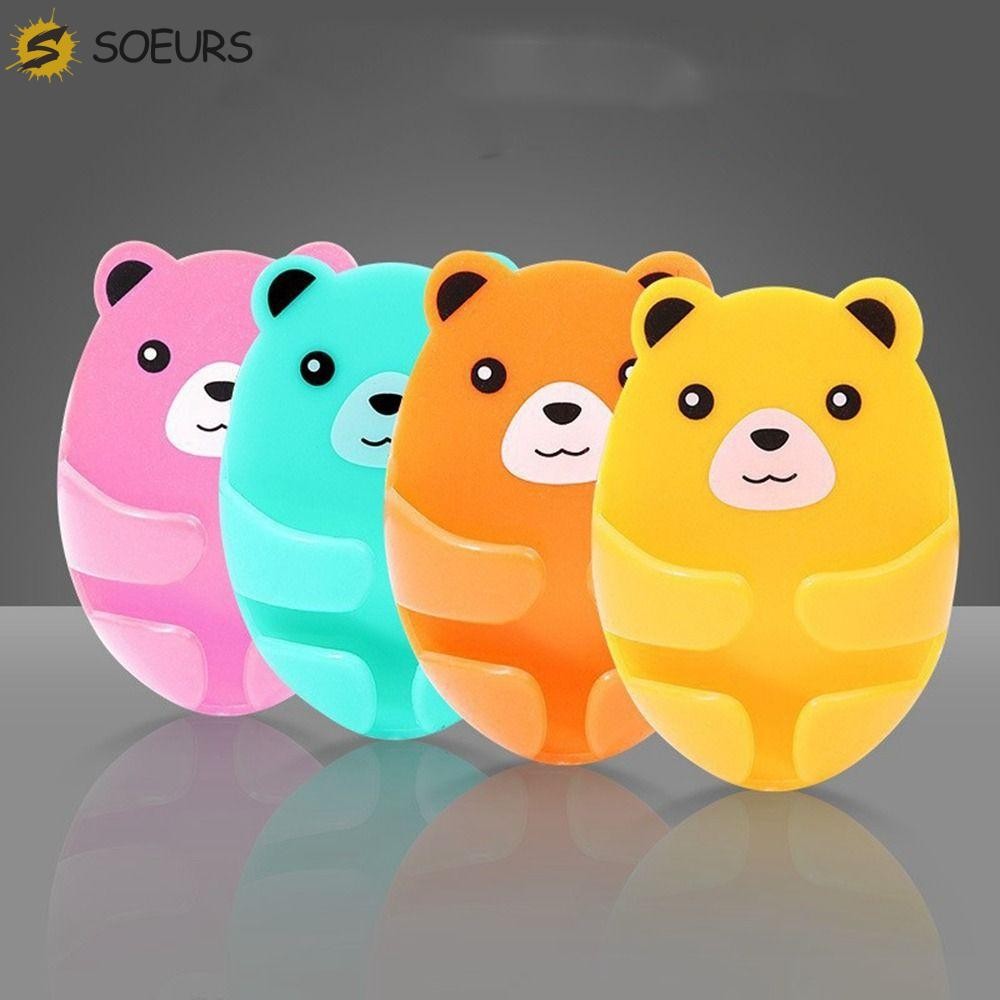 Soeurs 4 ชิ้น Bear Plug Bracket, Strong กาวพลาสติกปลั๊กไฟ, Wall Storage Hook ทนต่อการสึกหรอ ...