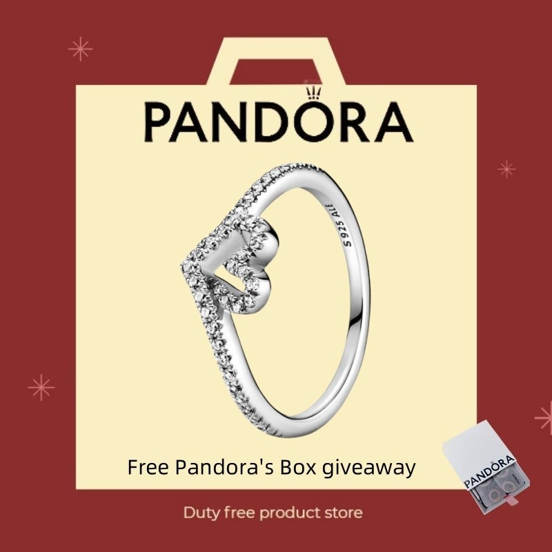 PANDORA 100% 925เครื่องประดับเงินของขวัญที่สวยหรูชุดของขวัญคู่ประกาย ...