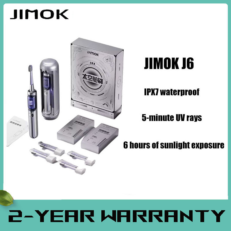 Jimok J6 แบบพกพาไร้สาย UV ฆ่าเชื้อการสั่นสะเทือนความเร็วสูงสแกนแปรงสีฟันไฟฟ้า | Shopee Thailand