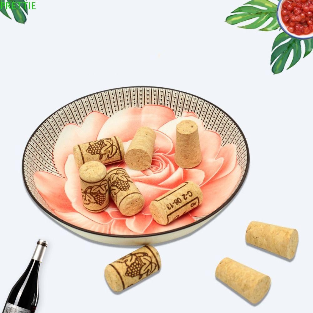 Prettie 10 ชิ้นไม้ไวน์ Corks Stopper, Reusable วัสดุความหนาแน่นสูงขวด ...
