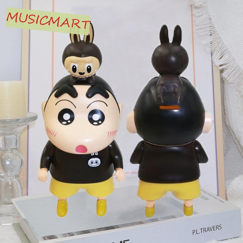 Musicmart Labubu Crayon Shin Chan กล่องเงิน, ถังออมทรัพย์ Anime Labubu ...