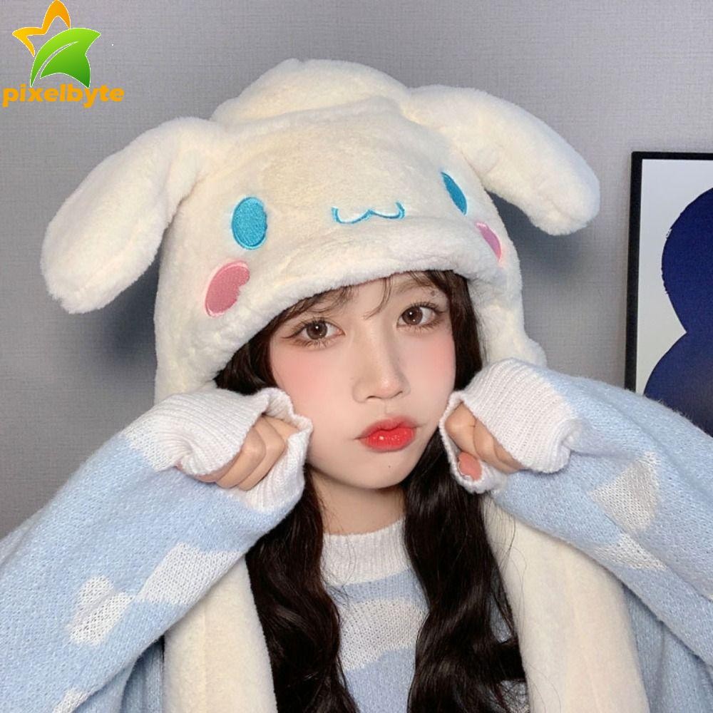 Pixelbyte หมวกกระโดด, Kuromi Plush Ear Moving Hat, Kawaii Cinnamoroll My Melody หมวกตุ๊กตานุ่ม ...