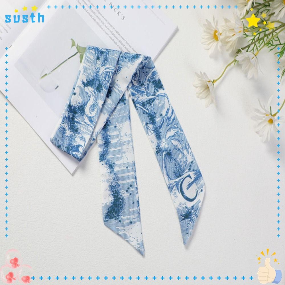 SUSTH ผ้าพันคอกลุ่มดาวและไพ่ทาโรต์ ดีไซน์พิมพ์ตัวอักษร พร้อมที่คาดผมหรู ...