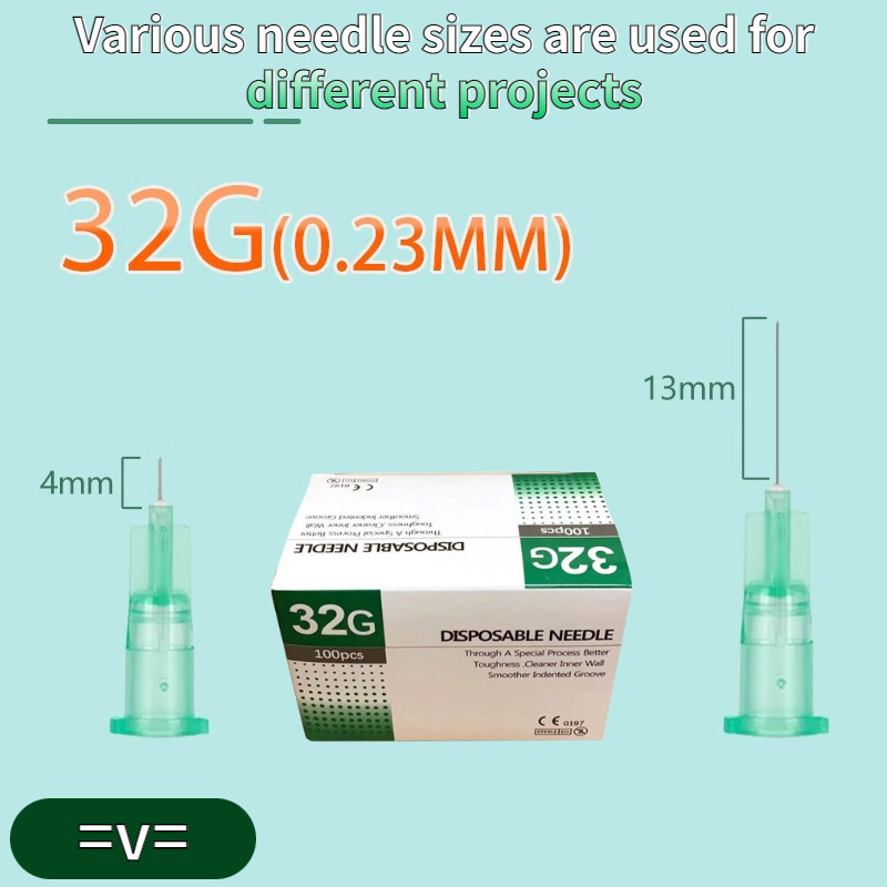 ขายดีเข็มขนาดเล็กแบบใช้แล้วทิ้ง 30G 31G 32G 34G เข็มขนาดเล็กทางการแพทย์แบบปลอดเชื้อ 13mm4mm เข็ม ...