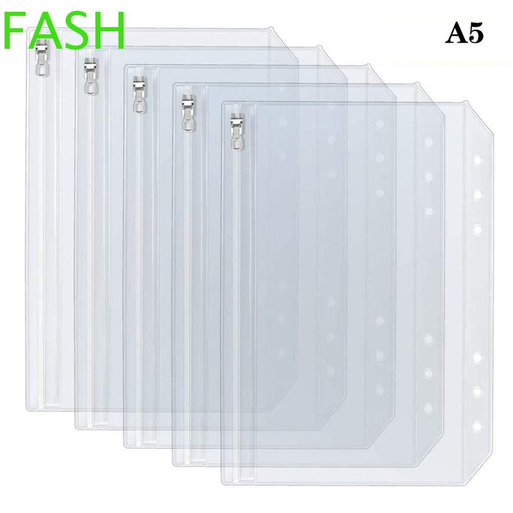 Fash 5 ชิ้น A5 A6 กระเป๋า PVC ใส, เอกสาร Organiser กระดาษ Organizer ...