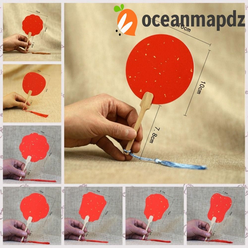 Oceanmapdz Xuan พัดลมกระดาษ, วินเทจพร้อมพู่พัดลมมือเปล่า, พัดลมกระดาษ DIY พัดลมกลุ่มสไตล์จีนสอง ...