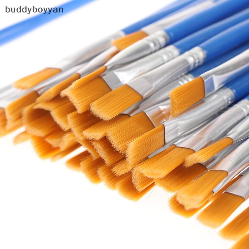 Bbth 50 ชิ้นแปรงสีแบนผมไนลอนแปรงขนาดเล็กจํานวนมากสําหรับรายละเอียดภาพ ...