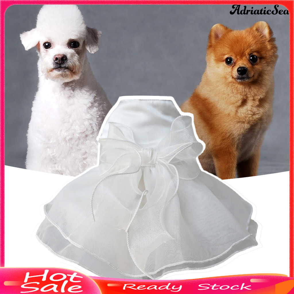[COD]☃ชุดแต่งงานสัตว์เลี้ยงลูกไม้ Bow-Knot Party Dress-up Elegant Small ...