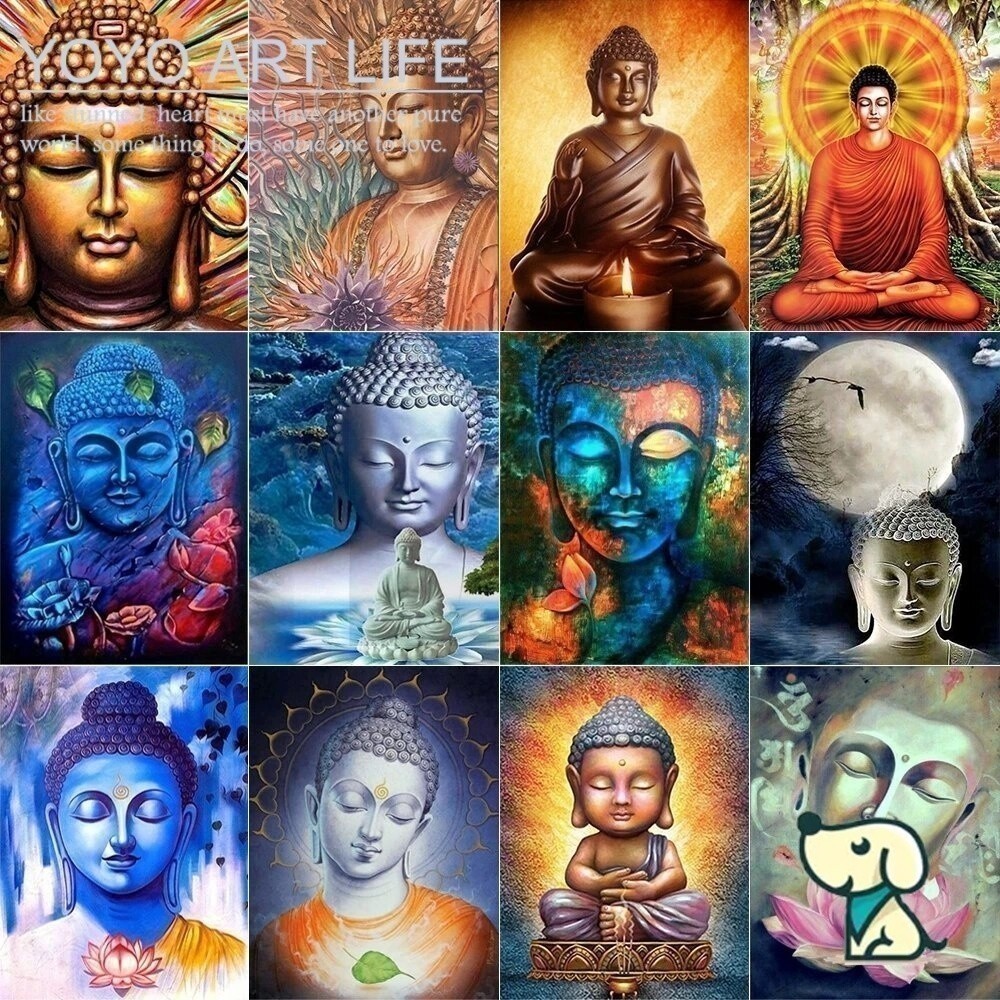 Zet Diamond Painting D5 สินค้าใหม่ 5D ภาพวาดเพชรศาสนาพระพุทธรูปจิตรกรรม ...