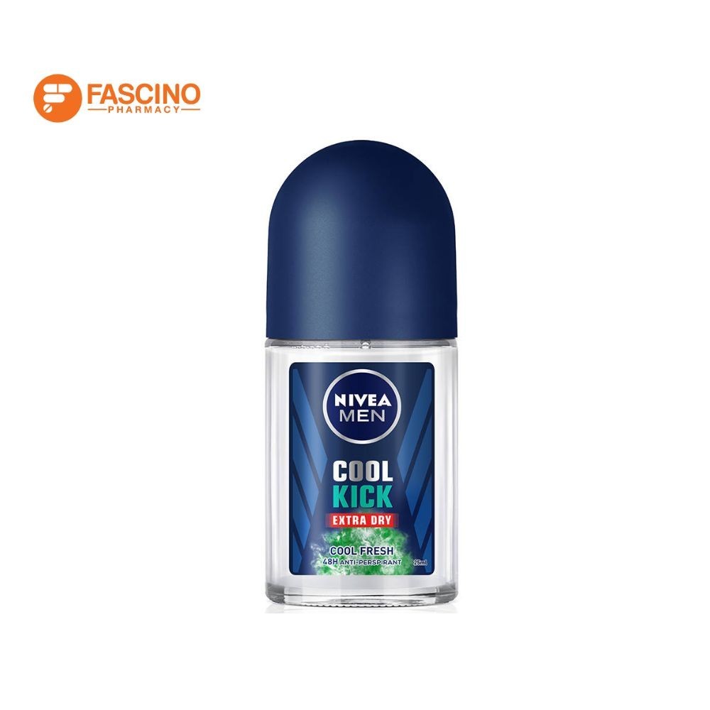 NIVEA MEN Cool Kick Extra Dry Cool Fresh โรลออนสำหรับผู้ชาย ลดเหงื่อและ ...