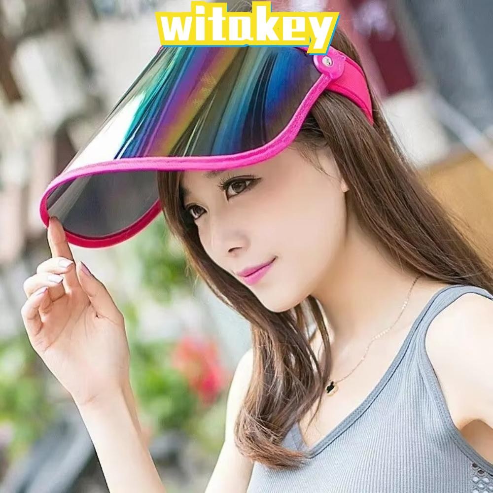 WITAKEY หมวกกันแดด, หมวกเบสบอลพลาสติก PVC สี Candy, ฝาครอบใบหน้าป้องกันรังสียูวี | Shopee Thailand