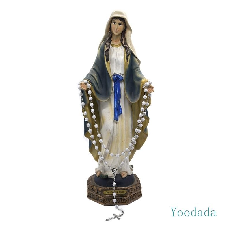 Yoo 8 มม.รอบลูกปัดสร้อยคอลูกประคําคริสเตียนพระเยซูสําหรับข้ามจี้สร้อยคอ ...