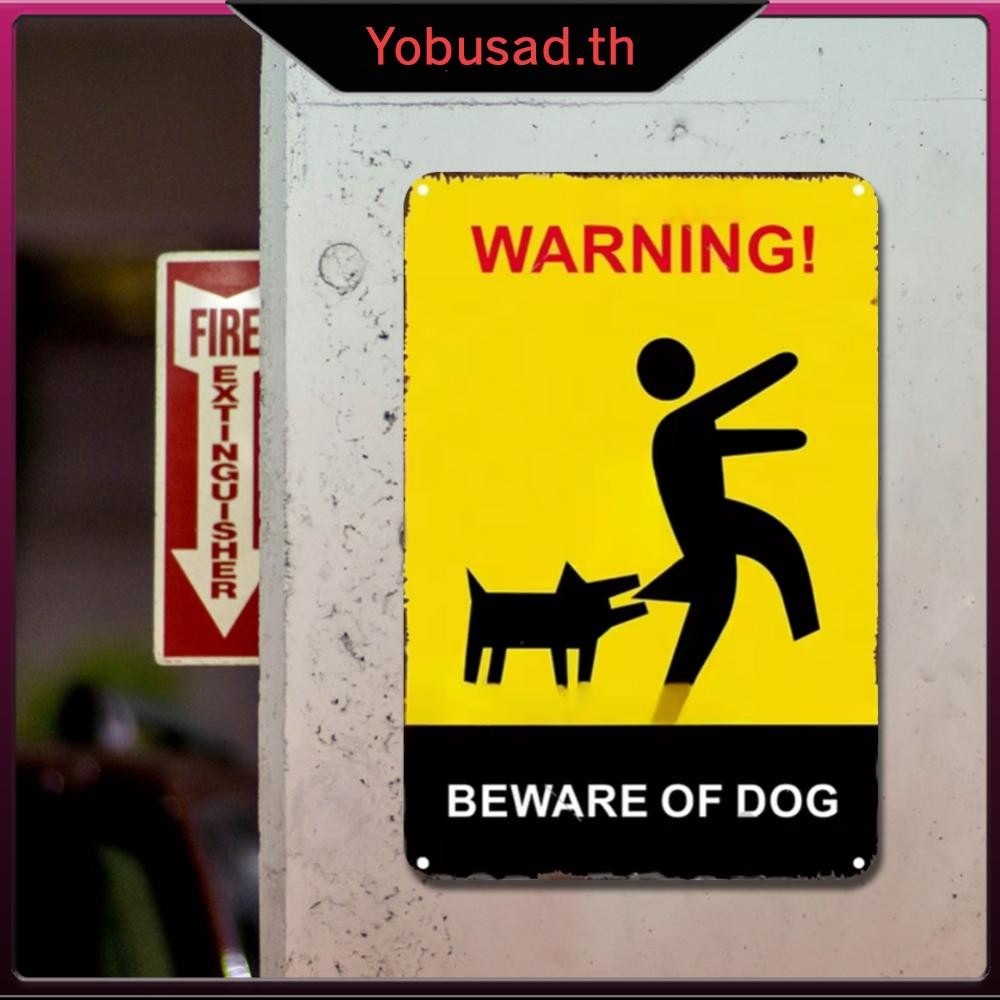 [Yobusad.th] Vintage Metal Danger Warning Tin Sign สี่เหลี่ยมผืนผ้า ...