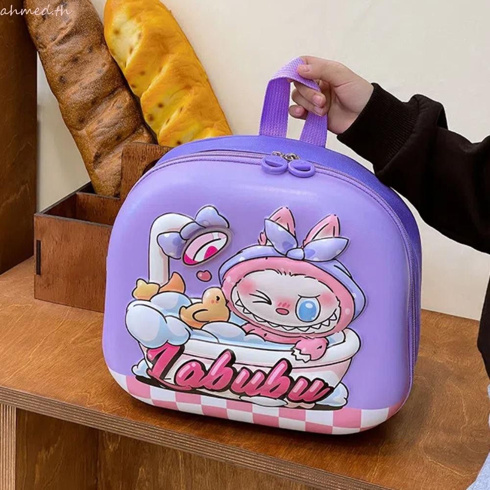 Ahmed Labubu กระเป๋าเป้สะพายหลัง, ไนลอน PVC Labubu 3D Daypack, รูปแบบไฟ ...