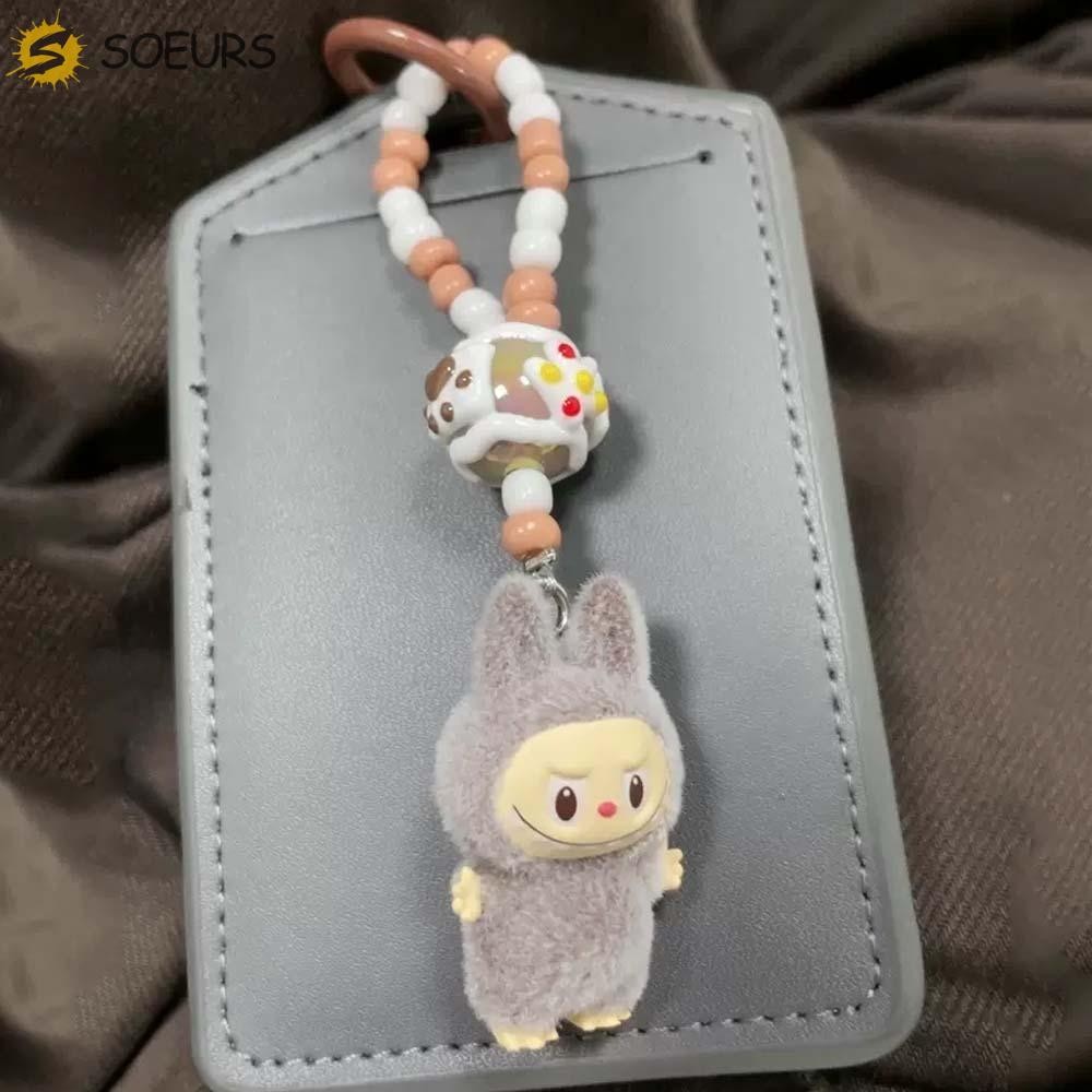 Soeurs Flocking Labubu Key Ring, PVC Flower มี A Seat Labubu จี้ ...