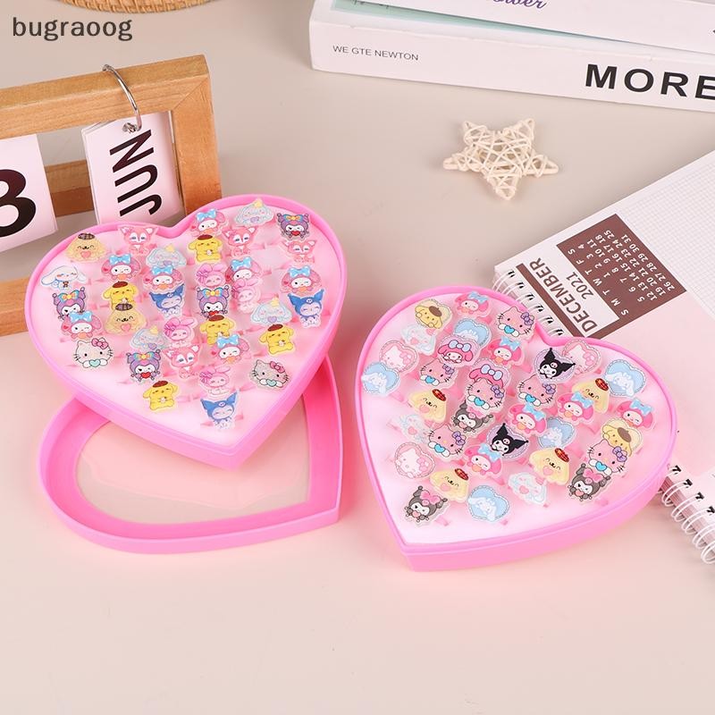Bug 36 ชิ้น/กล่อง Sanrio Hello Kitty เด็กแหวนเด็กปรับแหวนแฟชั่นการ์ตูน ...